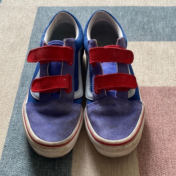 Vans | Shoes | Vans Velcro Purple And Red | Poshmark